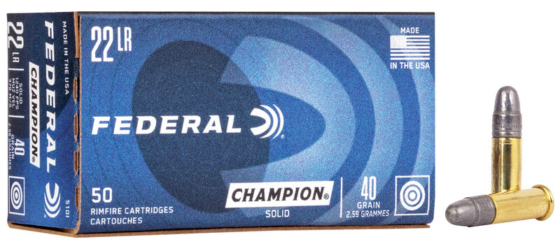 Federal® Champion .22 LR Rimfire Ammunition - .22 Long Rifle - 40 Grain ...
